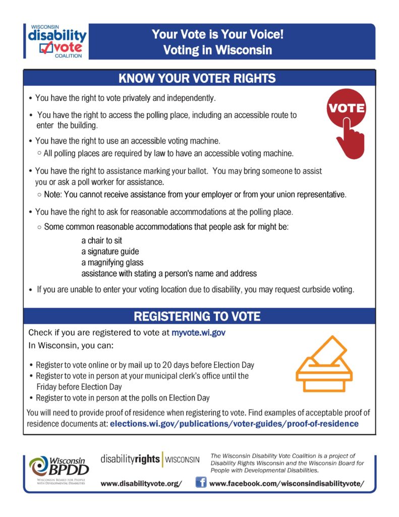 DVC Fact Sheets and Brochures - Wisconsin Disability Vote Coalition