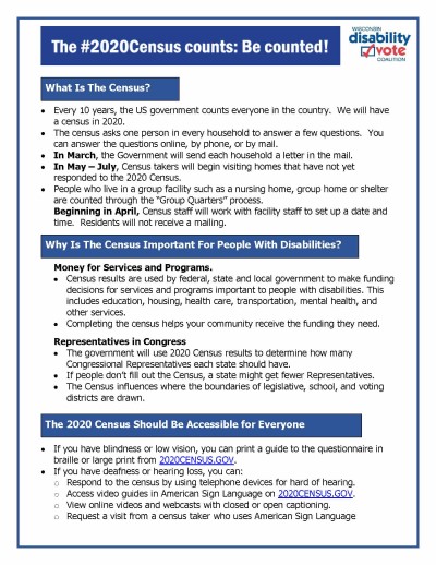 Census Guide for People with Disabilities - Wisconsin Disability Vote ...