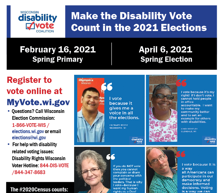 Make the Disability Vote Count: 2021 Elections Poster - Wisconsin ...