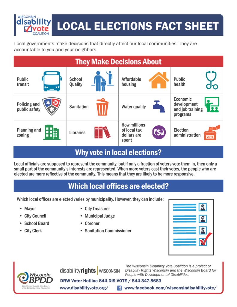 Local Elections Factsheet - Wisconsin Disability Vote Coalition